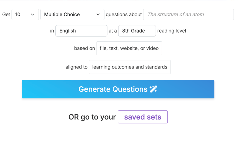 QuestionWell | Features | Generate Questions, Exports, Video Quizzes
